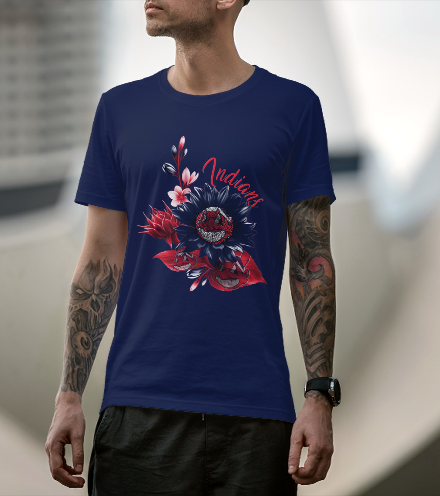 Indians Floral Chief Wahoo T-Shirt