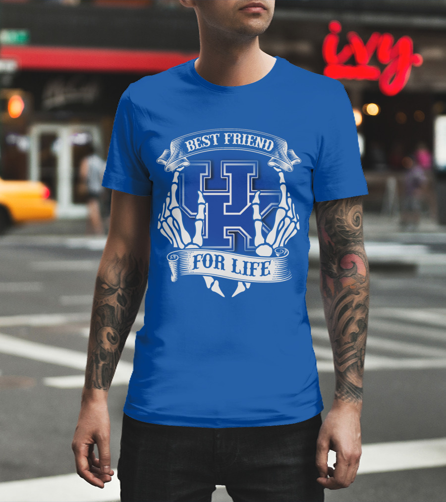Best Friend For Life Kentucky Wildcats Skeleton Hands T-Shirt