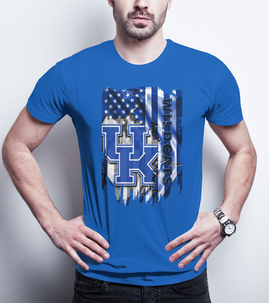 Kentucky Wildcats American Flag Tribute Uk T-Shirt