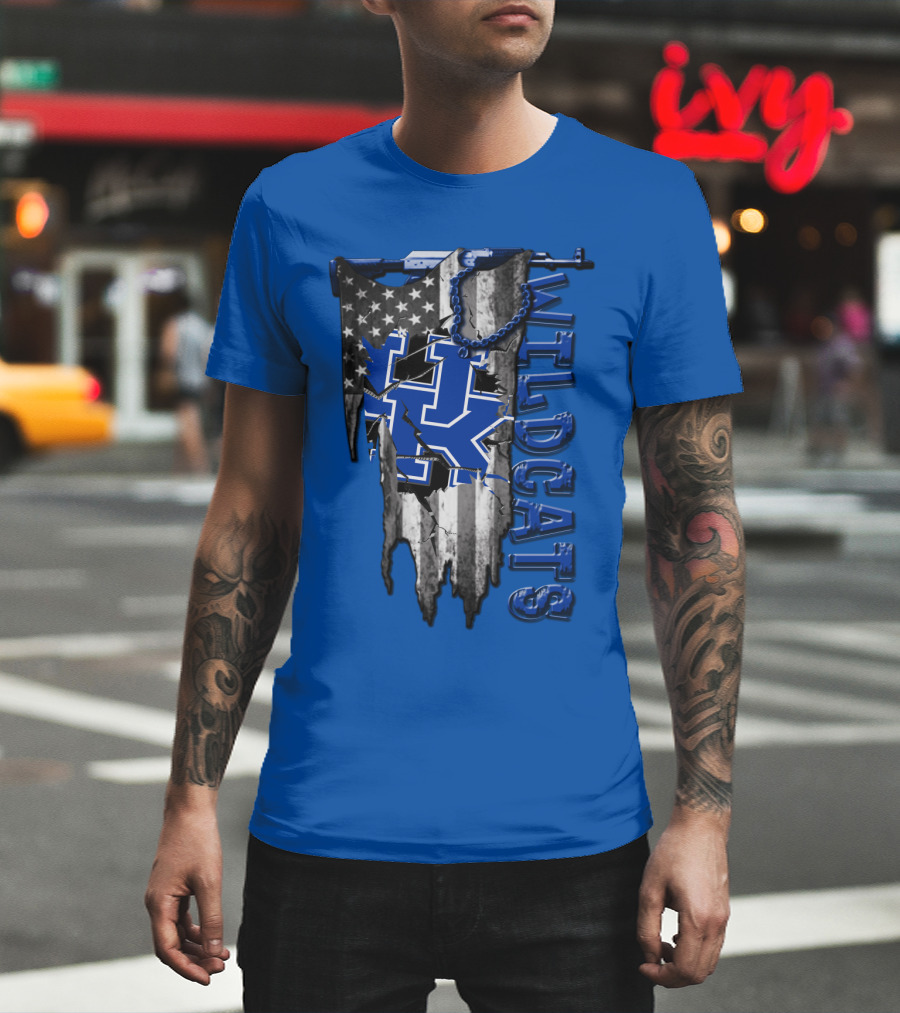 Wildcats American Flag Kentucky Wildcats T-Shirt