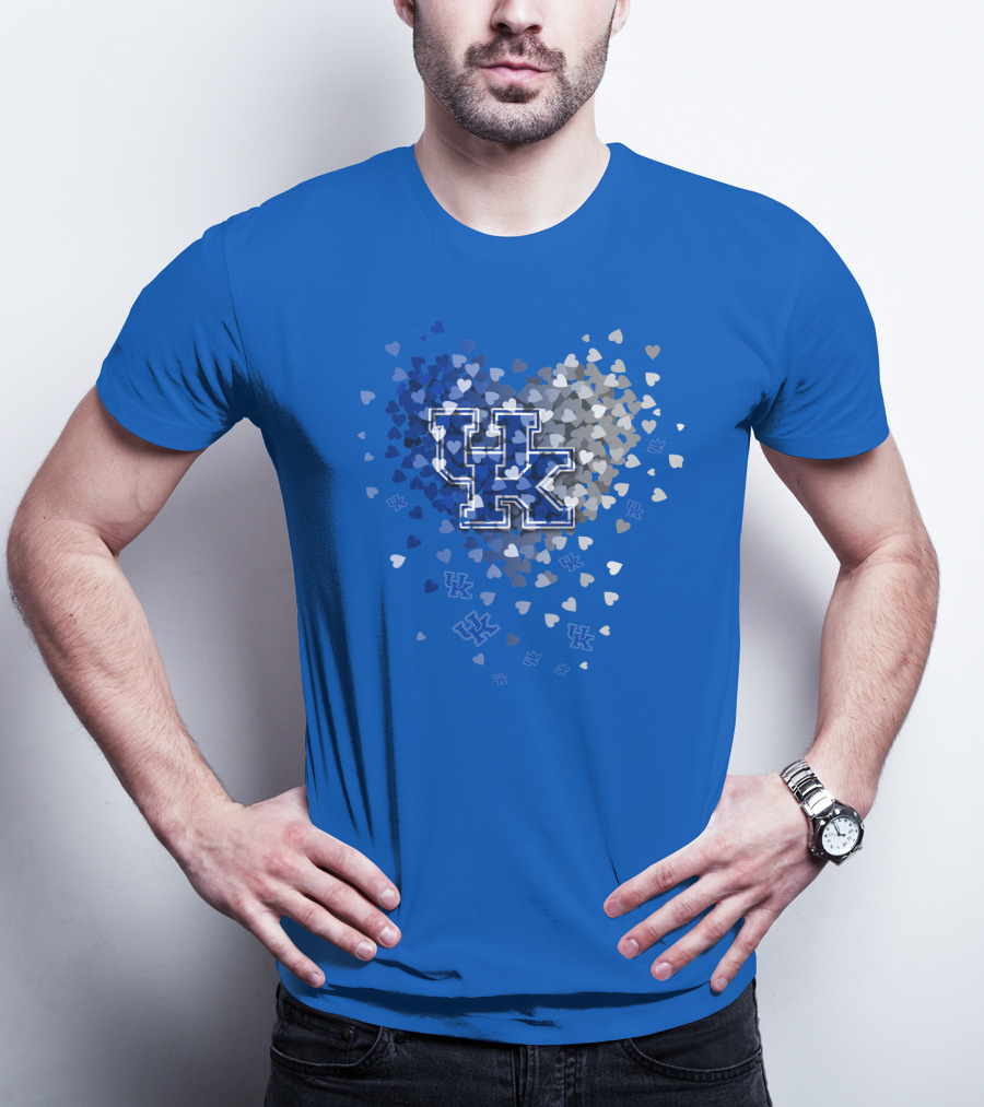 Kentucky Wildcats Uk Hearts Blue T-Shirt