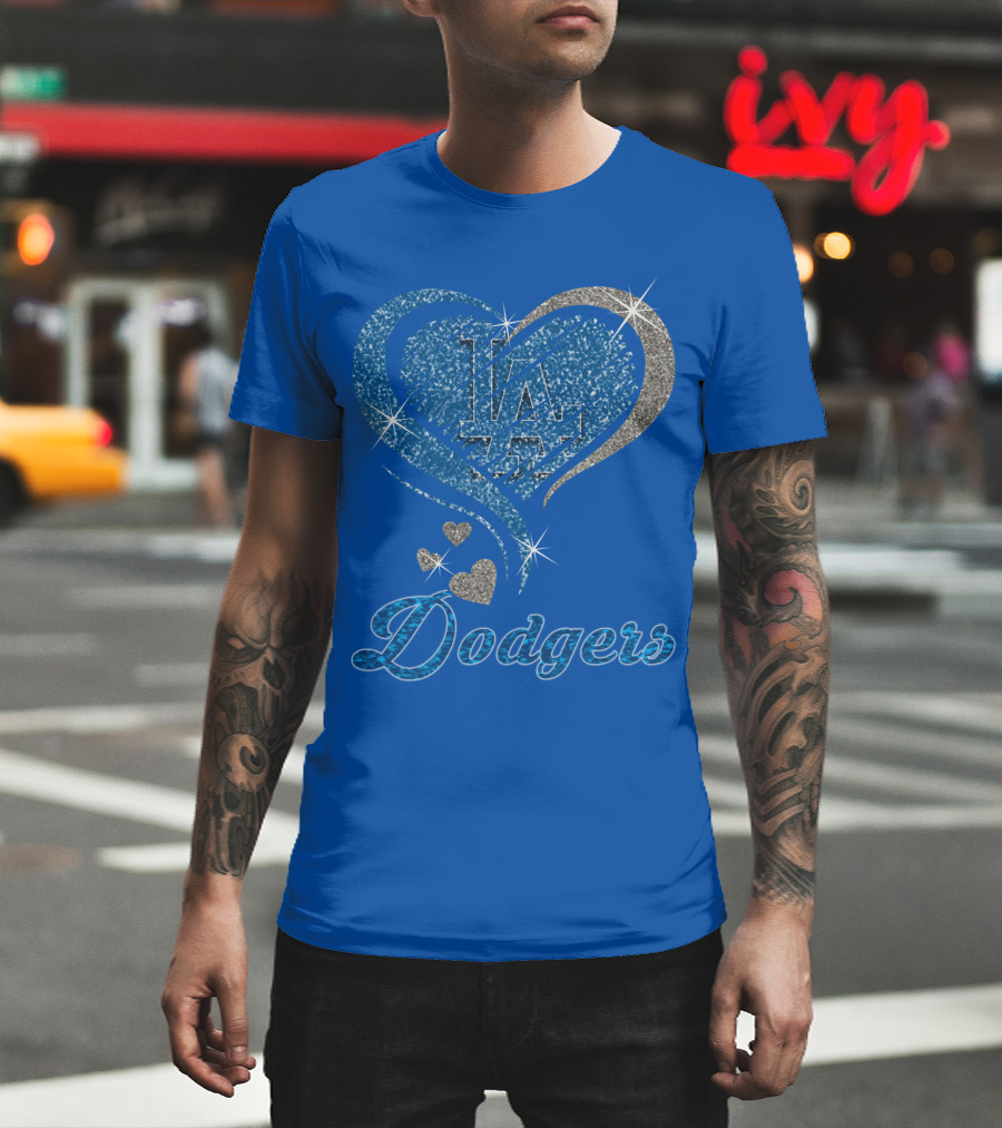 Los Angeles Dodgers Heart Logo Mlb Fan T-Shirt