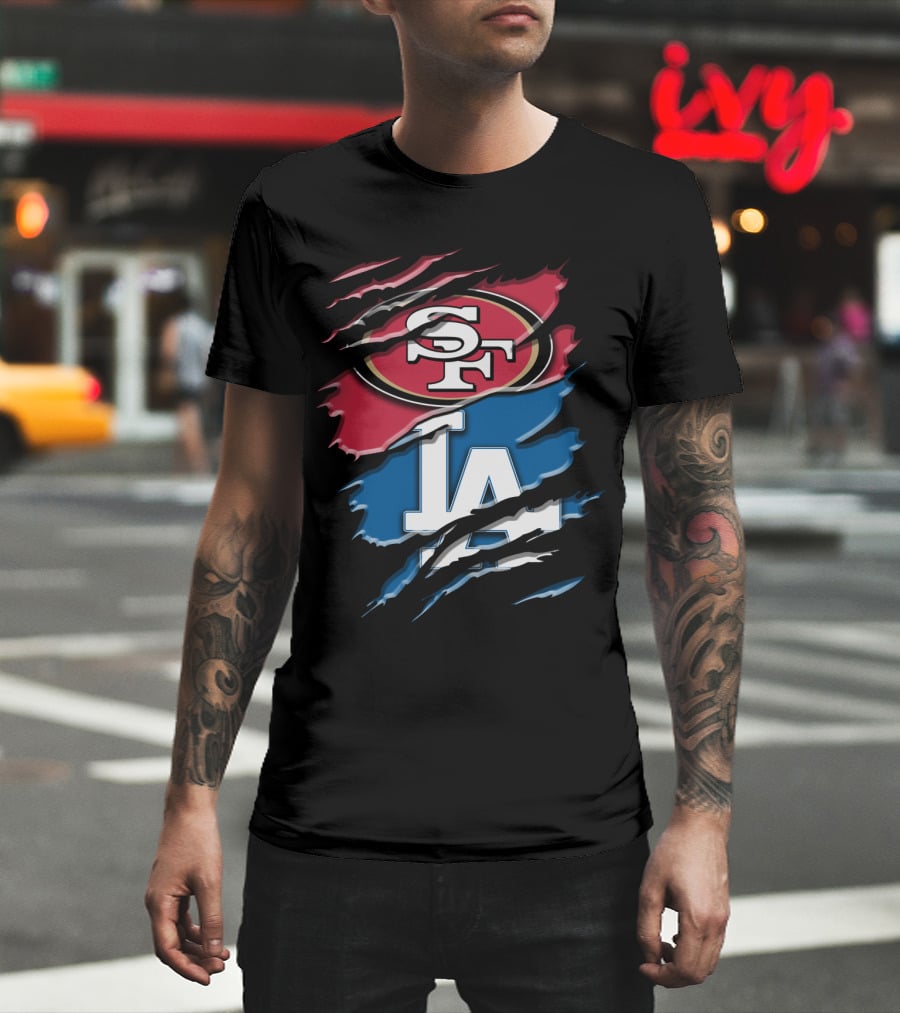 San Francisco Sf La Dodgers Claw Marks Rah T-Shirt
