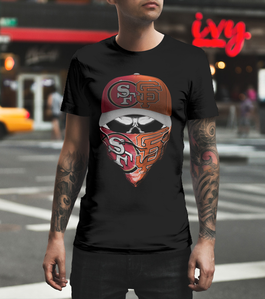 San Francisco Sports Team Logos Skull Cap And Bandana T-Shirt