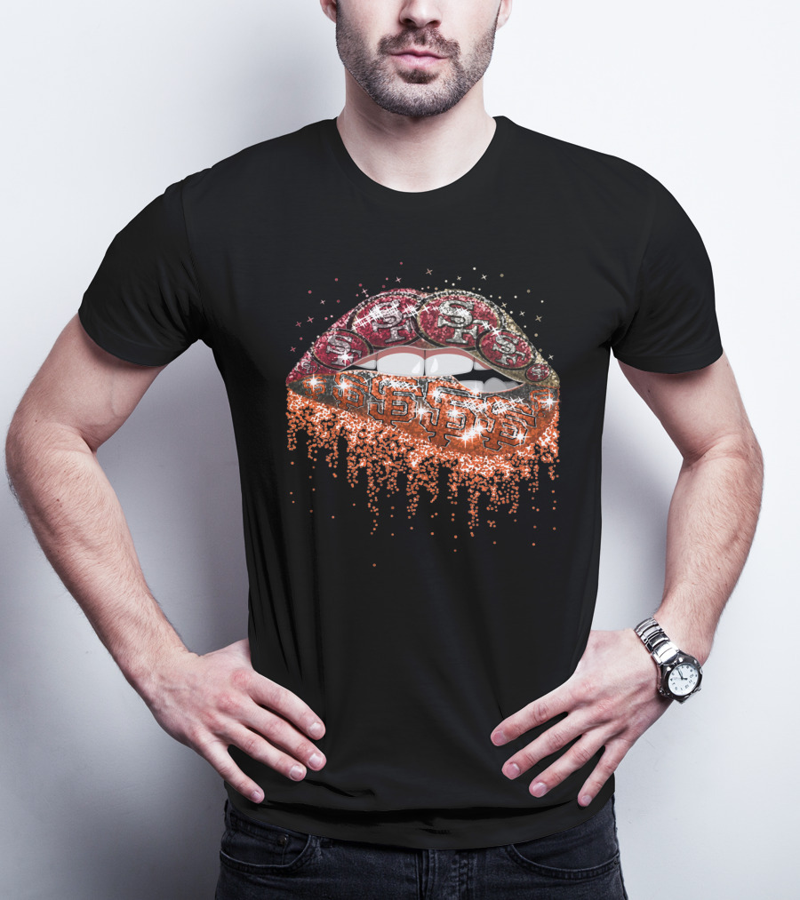 Lip Glittering Gold Dollar Lips T-Shirt