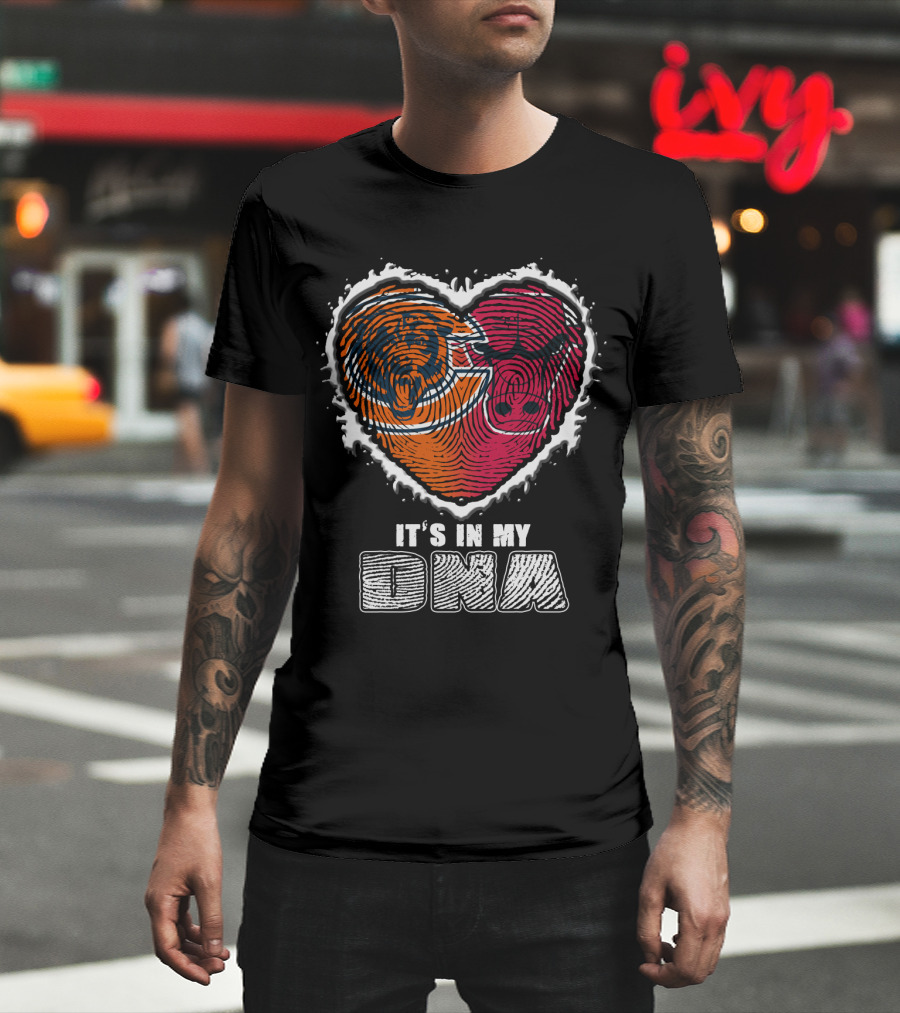It's In My Dna Bears And Bulls Heart T-Shirt