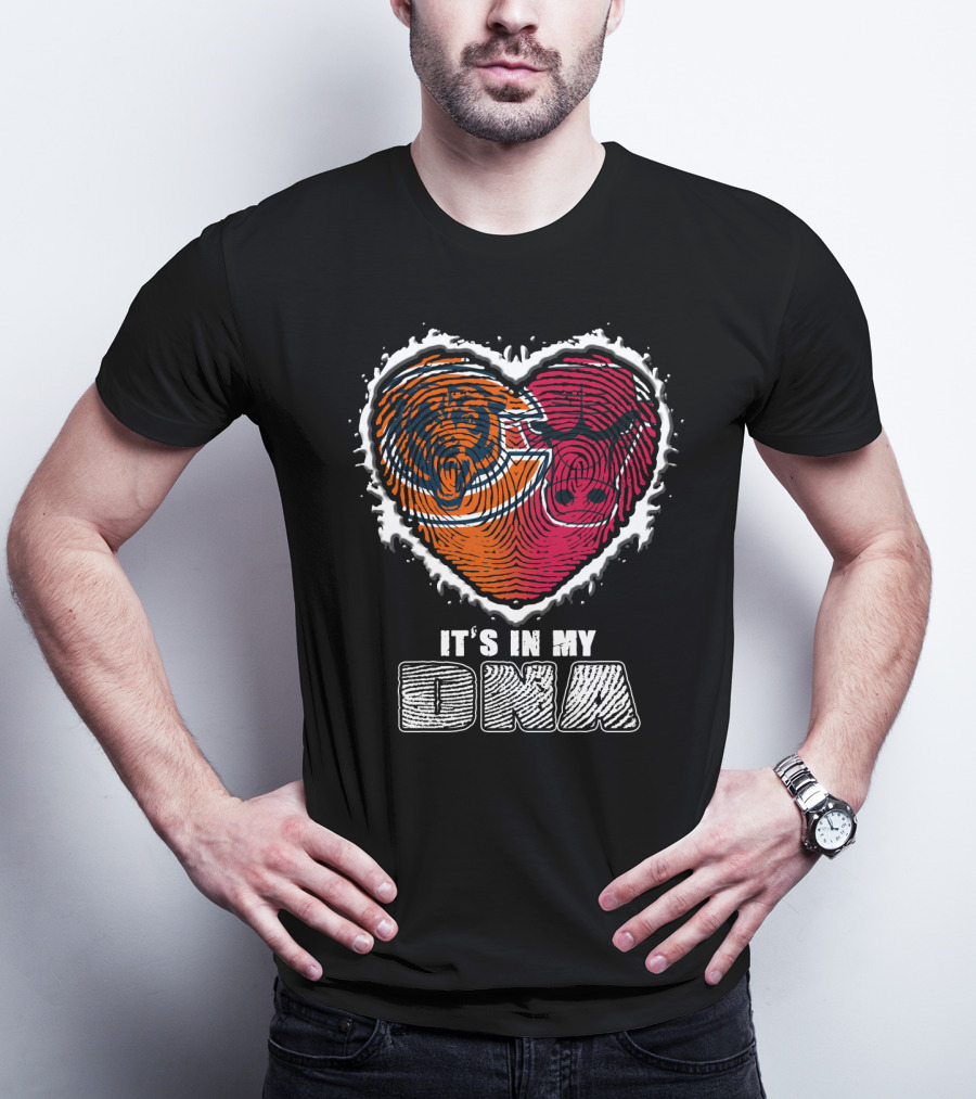 It's In My Dna Bears And Bulls Heart T-Shirt