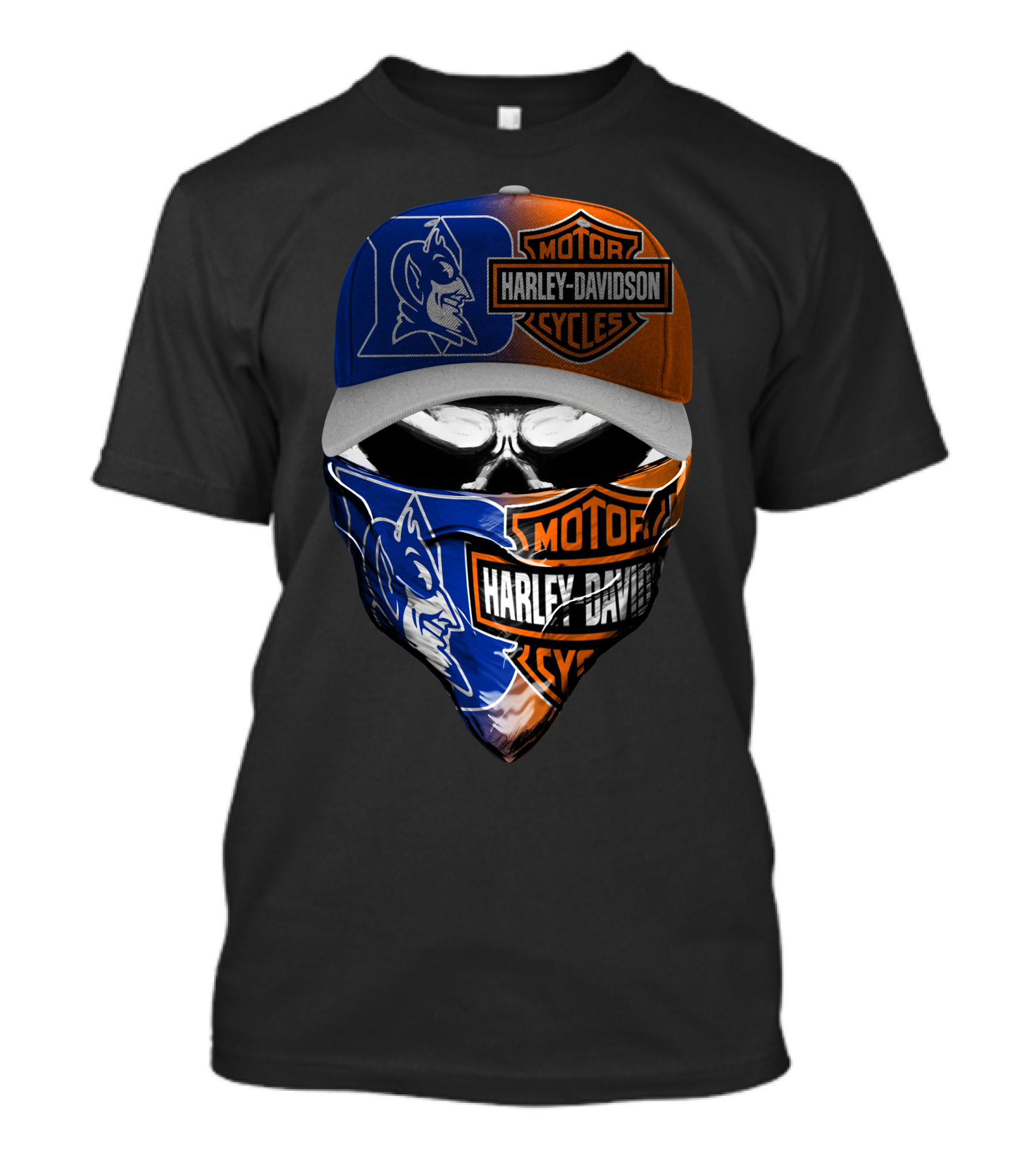 Harley Davidson Motorcycles Blue Devil Mask T-Shirt