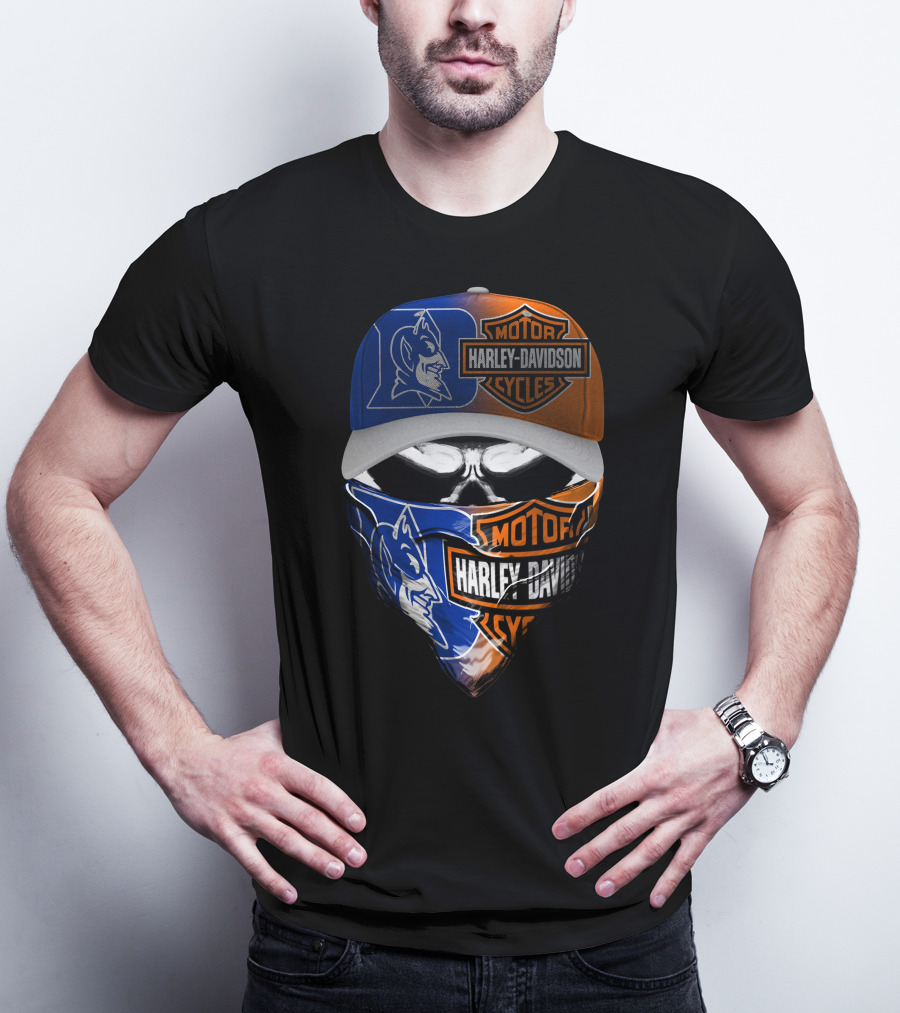 Harley Davidson Motorcycles Blue Devil Mask T-Shirt