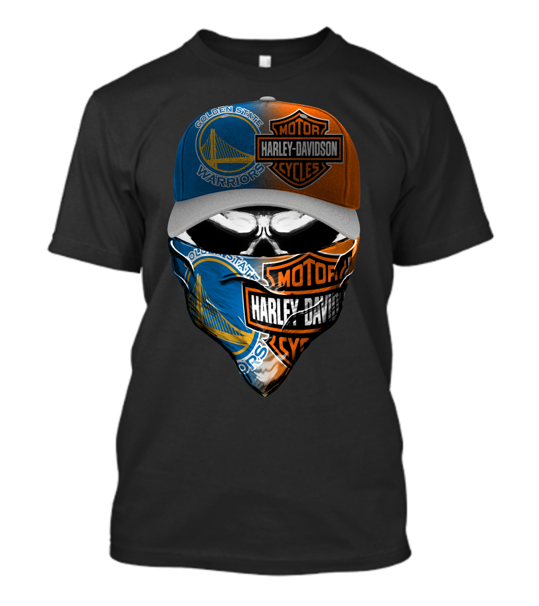 Golden State Warriors Harley Davidson Mask Cap T-Shirt