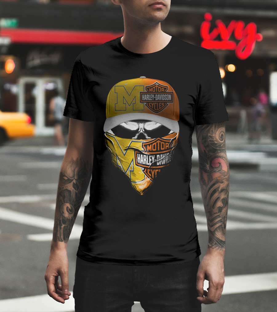 M Harley Davidson Motor Cycles Skull Mask T-Shirt