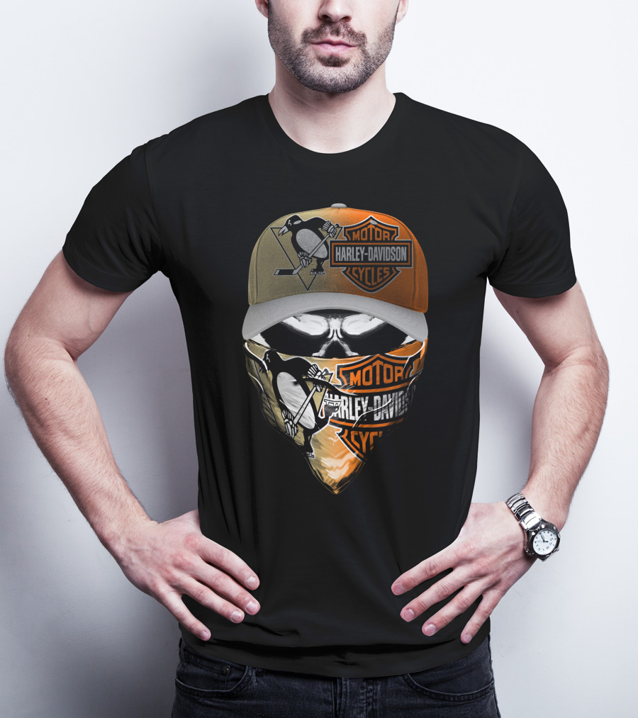 Pittsburgh Penguins Harley Davidson Motorcycles T-Shirt