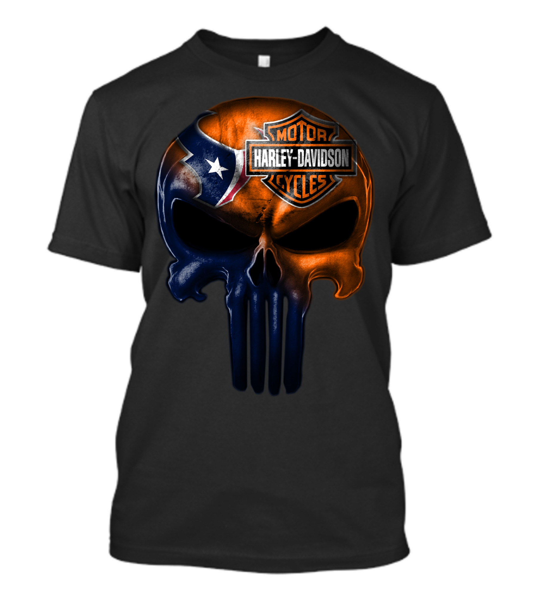 Houston Texans Harley Davidson Skull T-Shirt