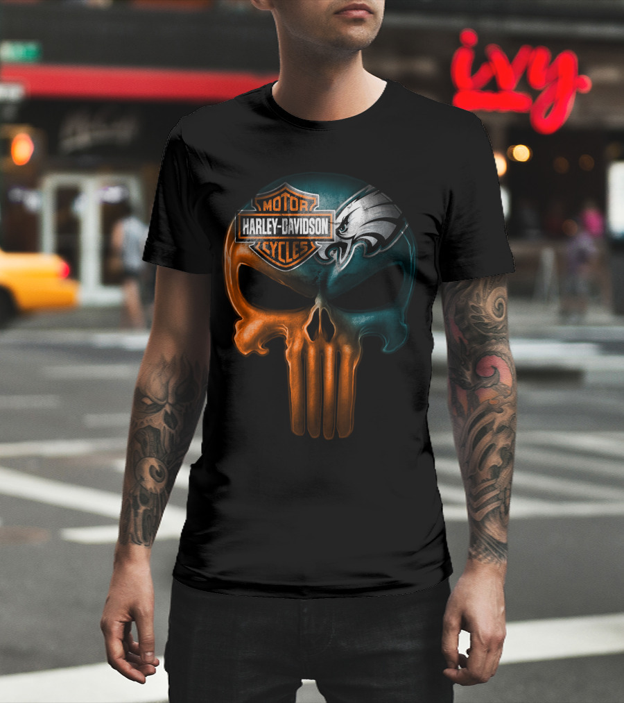Harley Davidson Motor Cycles Eagles Skull T-Shirt