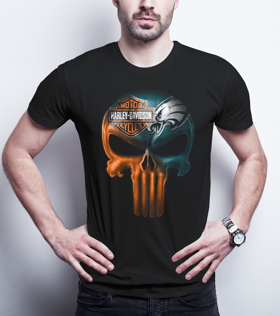 Harley Davidson Motor Cycles Eagles Skull T-Shirt