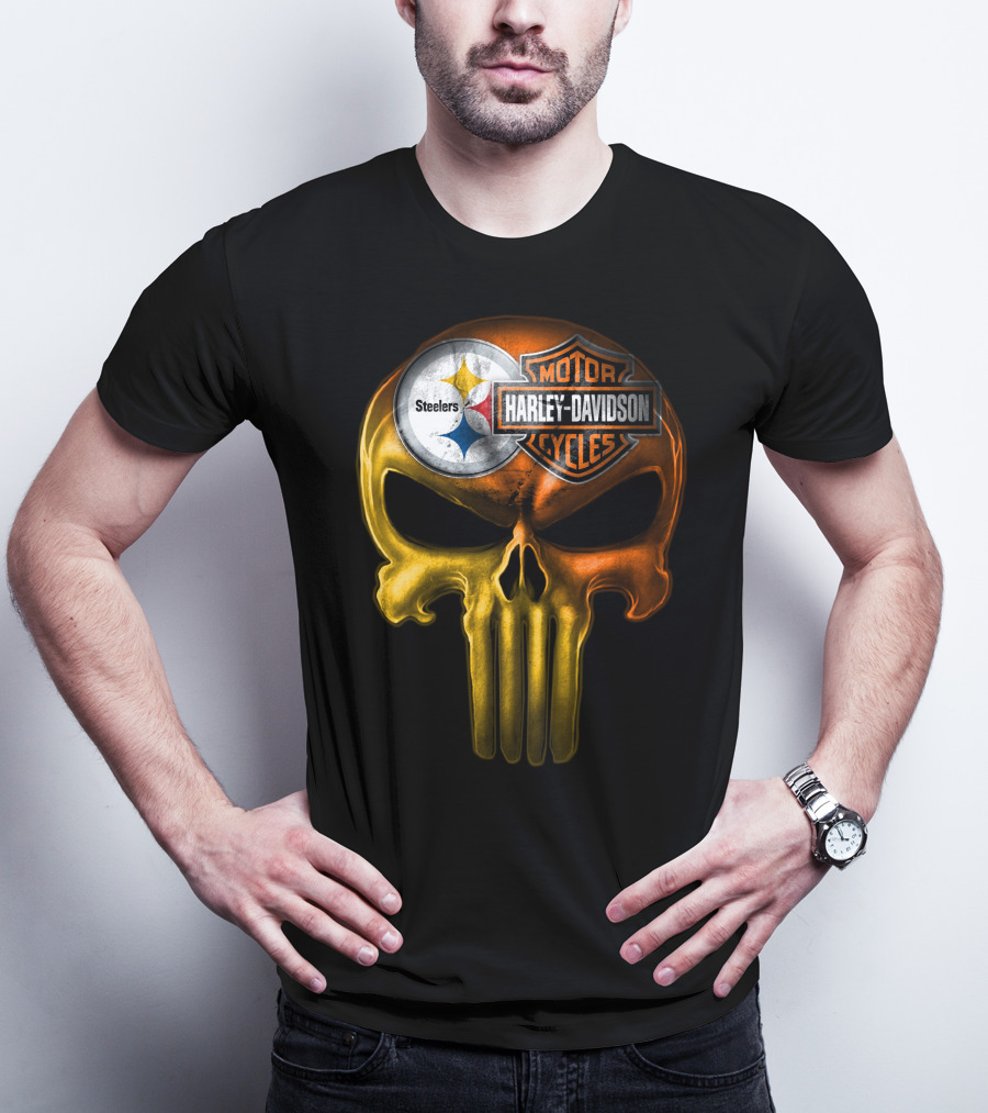 Steelers Harley Davidson Skull 27Hl T-Shirt