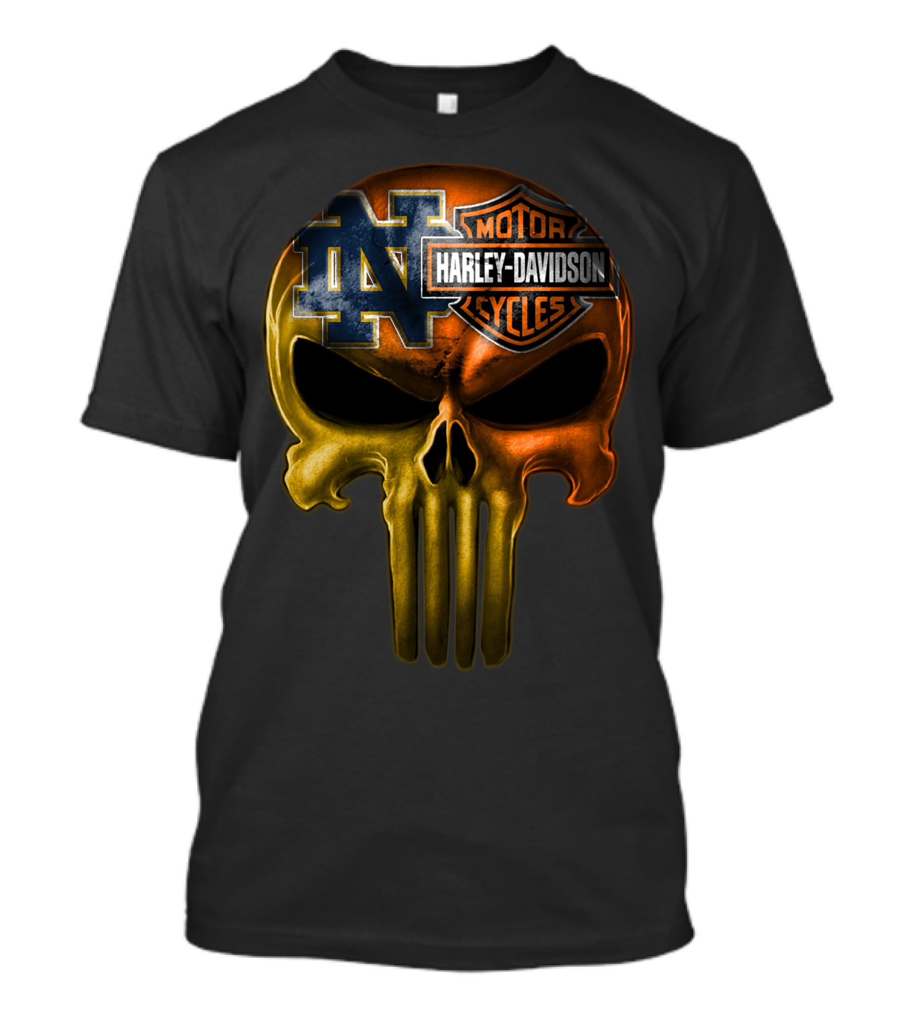 Notre Dame Harley Davidson Punisher Skull T-Shirt