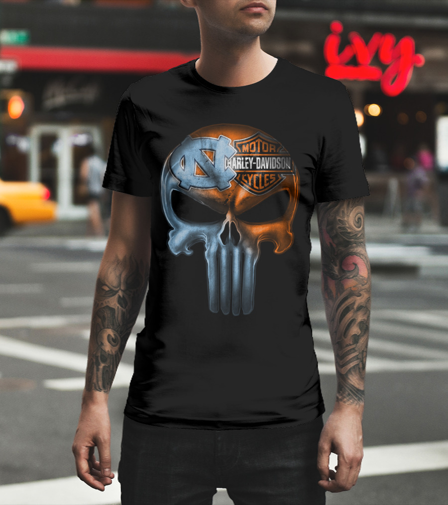 North Carolina Harley Davidson Punisher Skull T-Shirt