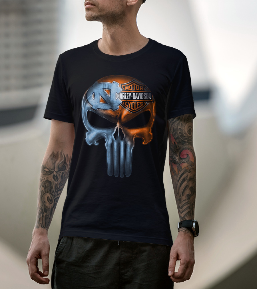 North Carolina Harley Davidson Punisher Skull T-Shirt