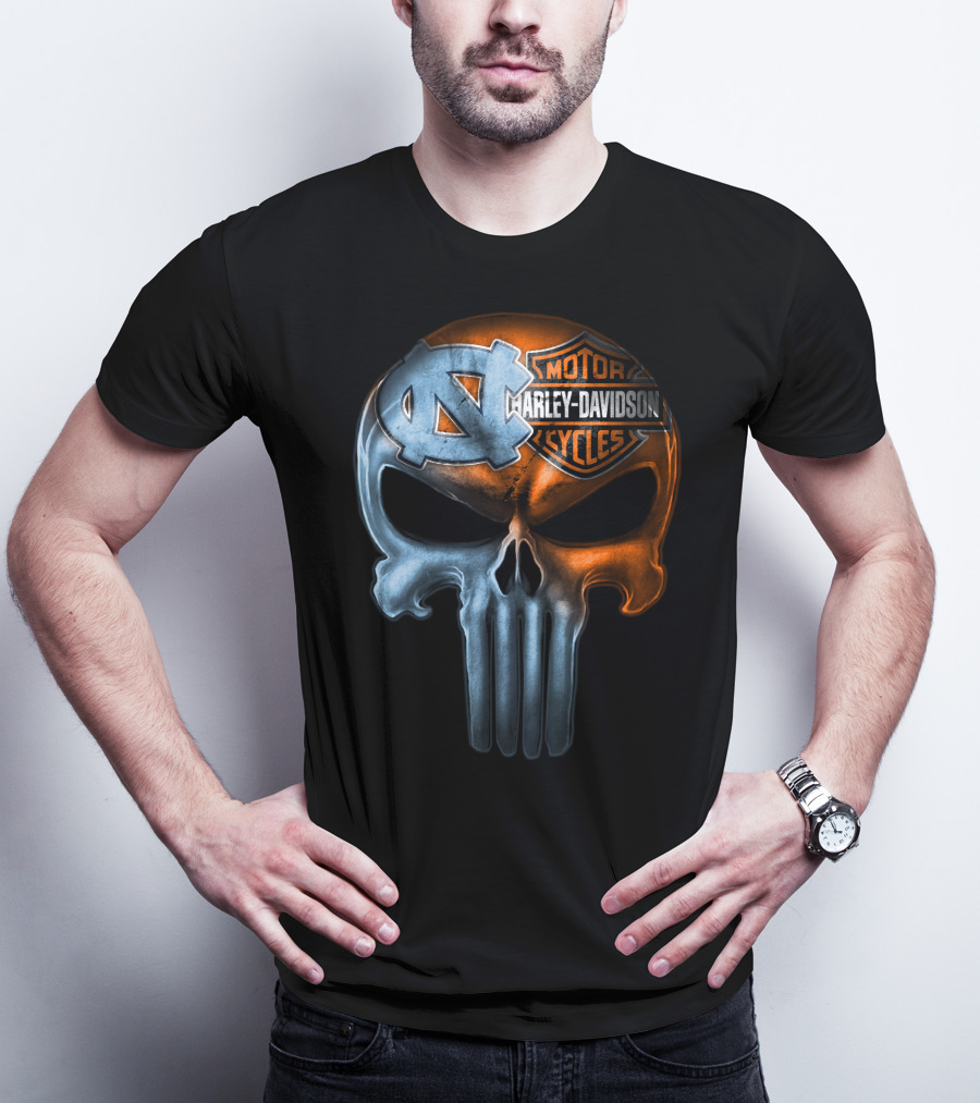 North Carolina Harley Davidson Punisher Skull T-Shirt