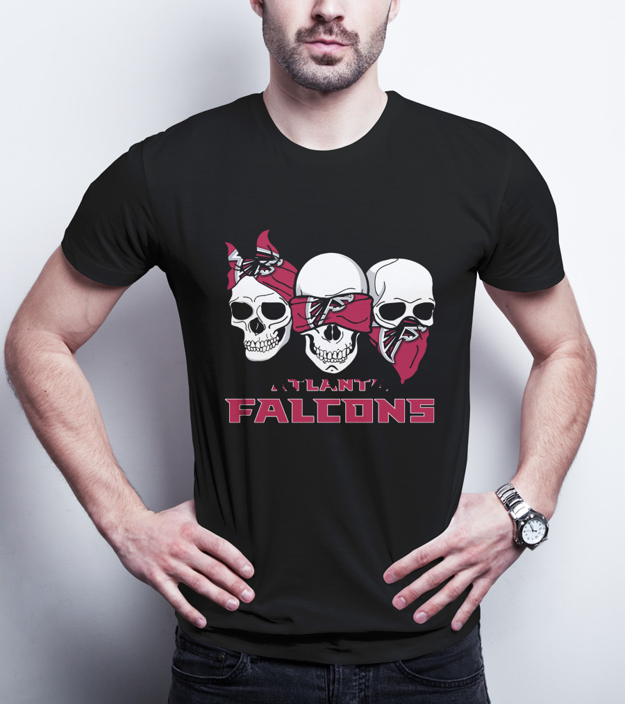 Atlanta Falcons Three Skulls Bandana T-Shirt