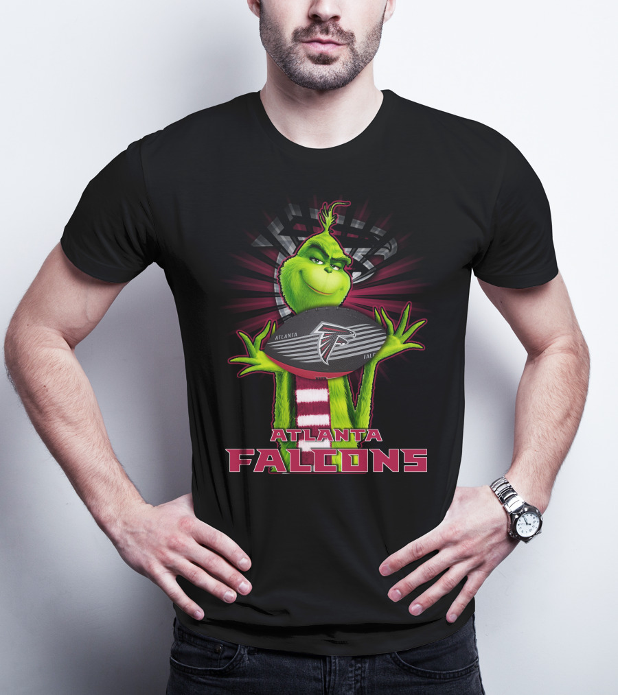 Grinch Holding Atlanta Falcons Football T-Shirt