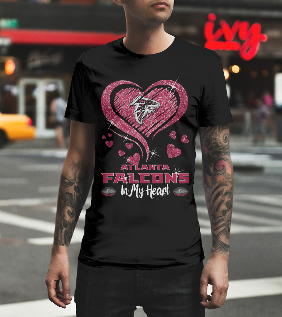 Atlanta Falcons Sparkling Heart In My Heart T-Shirt