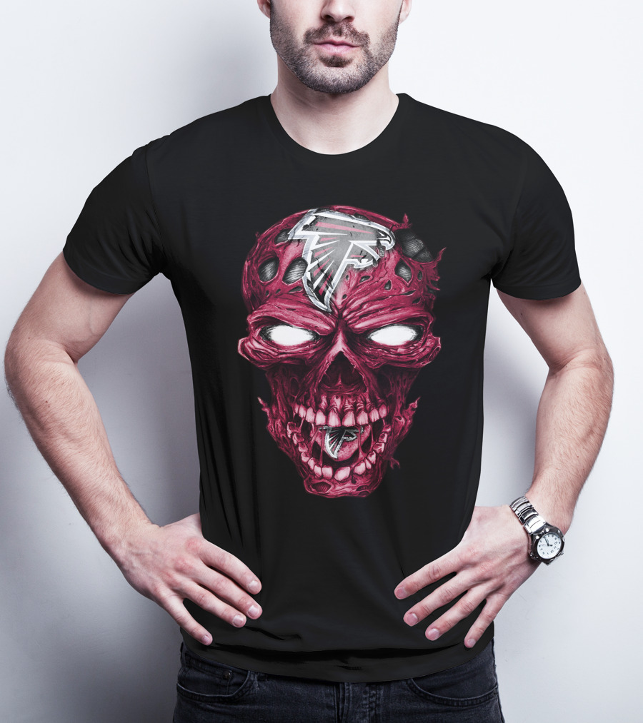 Skull Atlanta Falcons Logo Halloween T-Shirt