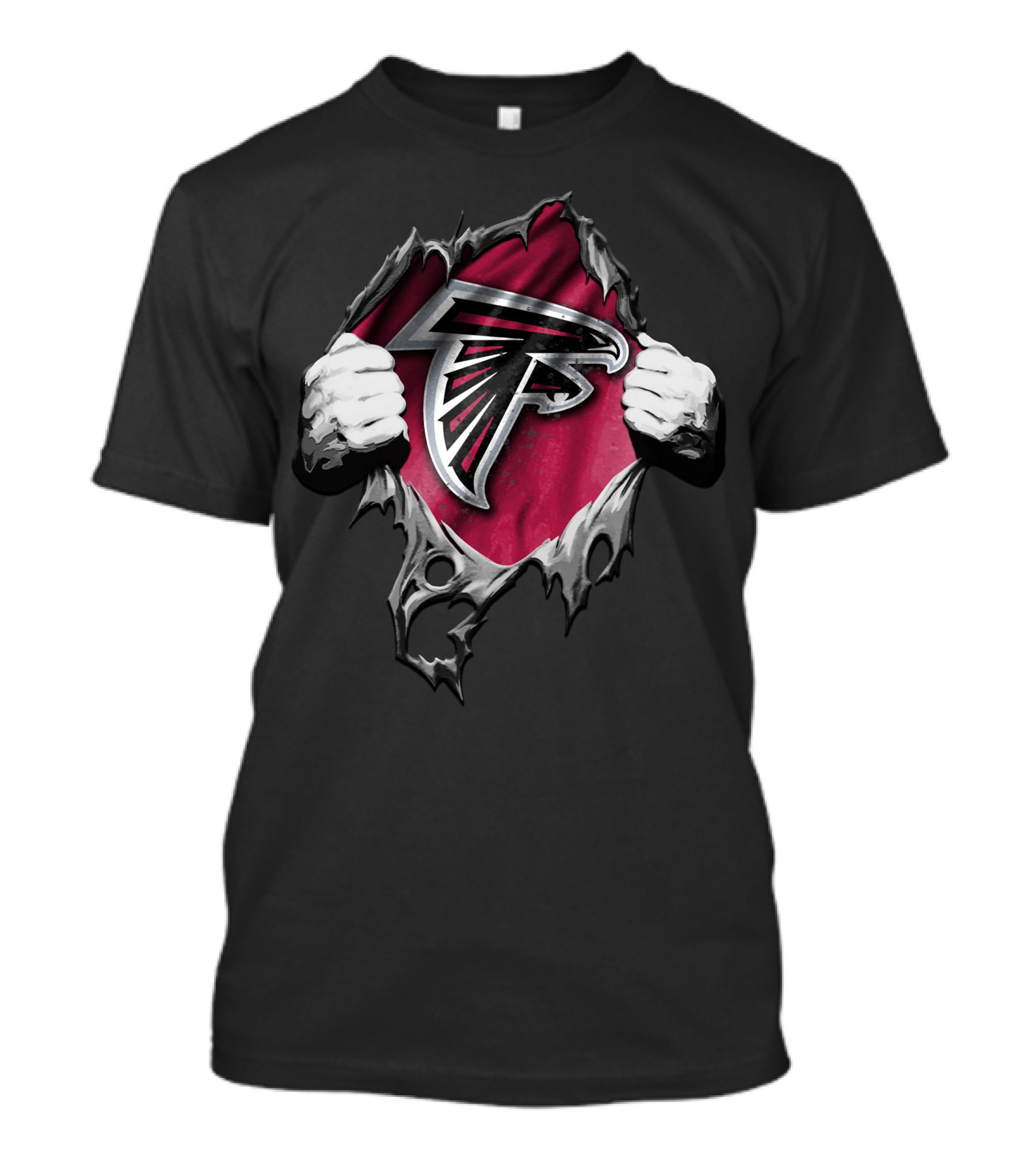 Torn Ripped Atlanta Falcons Emblem NFL T-Shirt