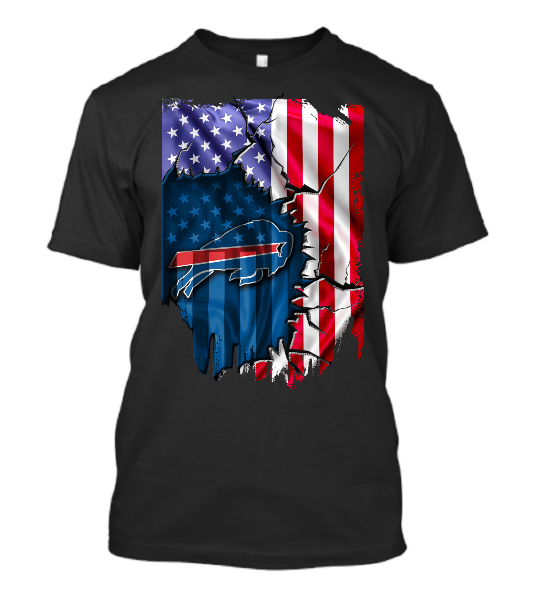 Buffalo Bills American Flag Cracked T-Shirt