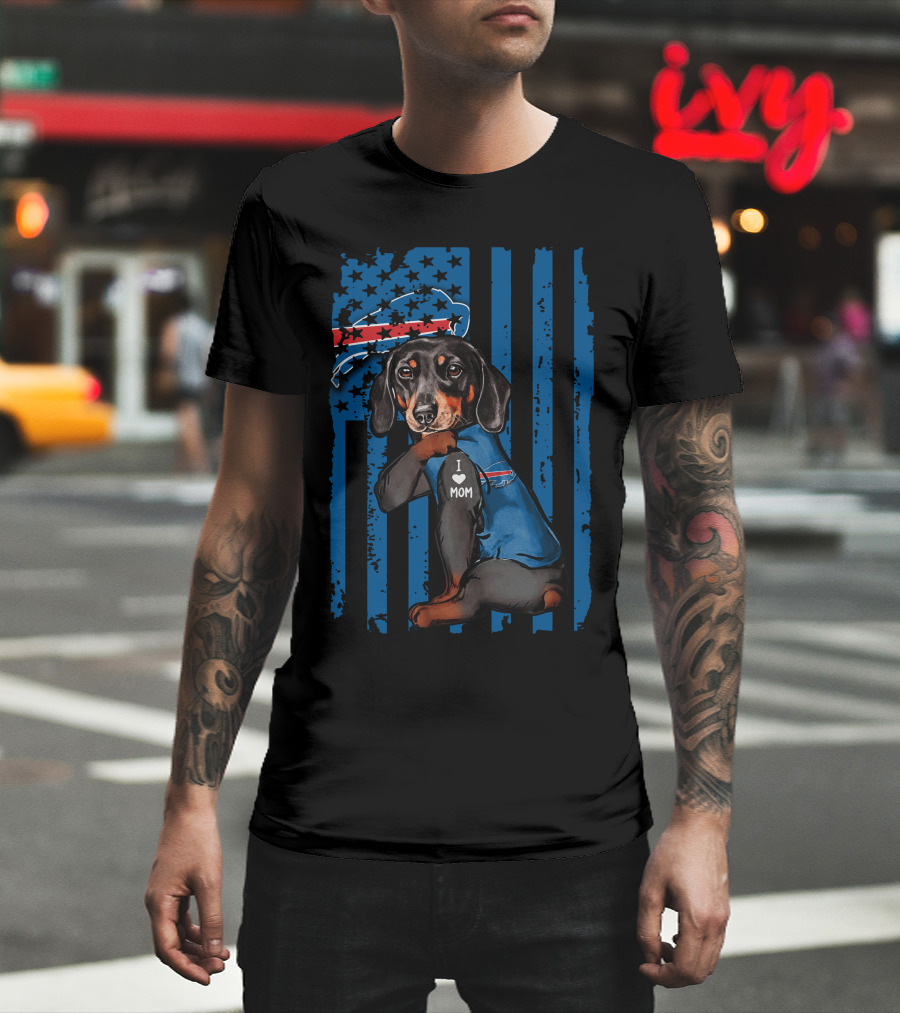 Buffalo Bills Dachshund I Love Mom T-Shirt