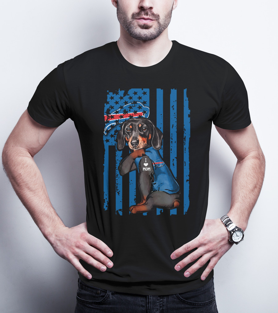 Buffalo Bills Dachshund I Love Mom T-Shirt