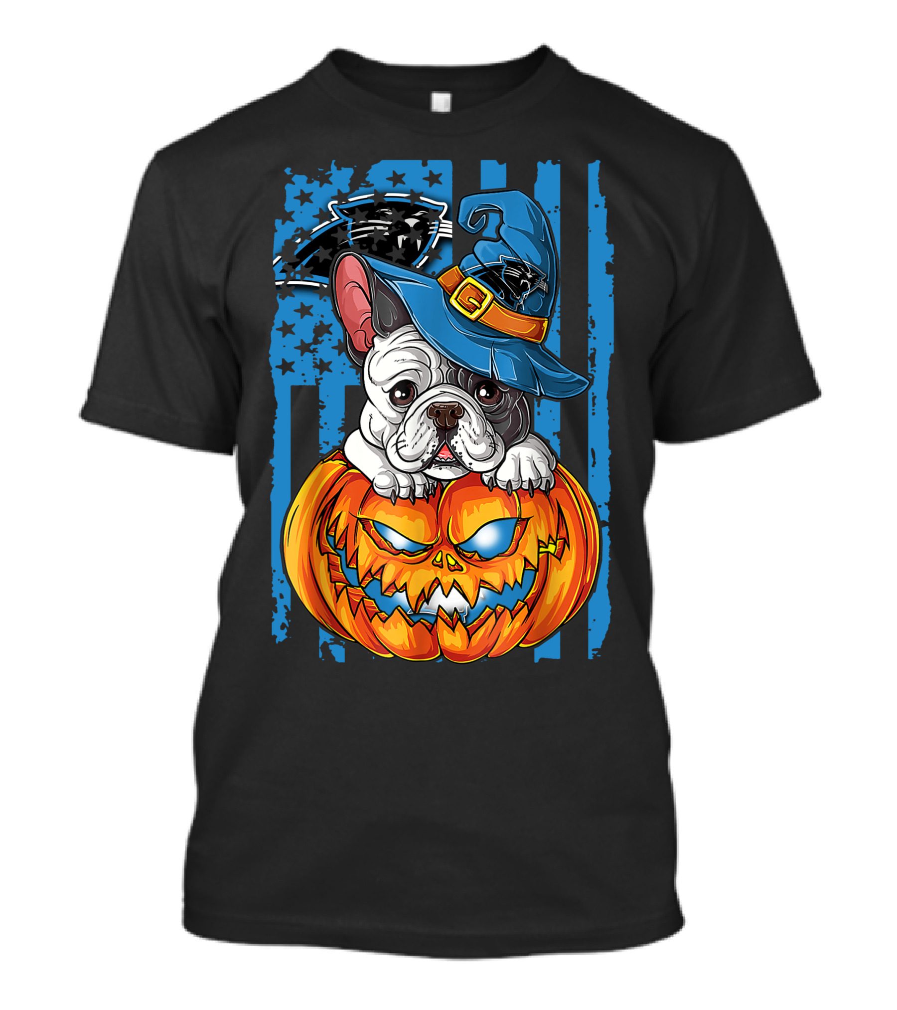 Hlw Bulldog Halloween Carolina Panthers Jack-O-Lantern T-Shirt