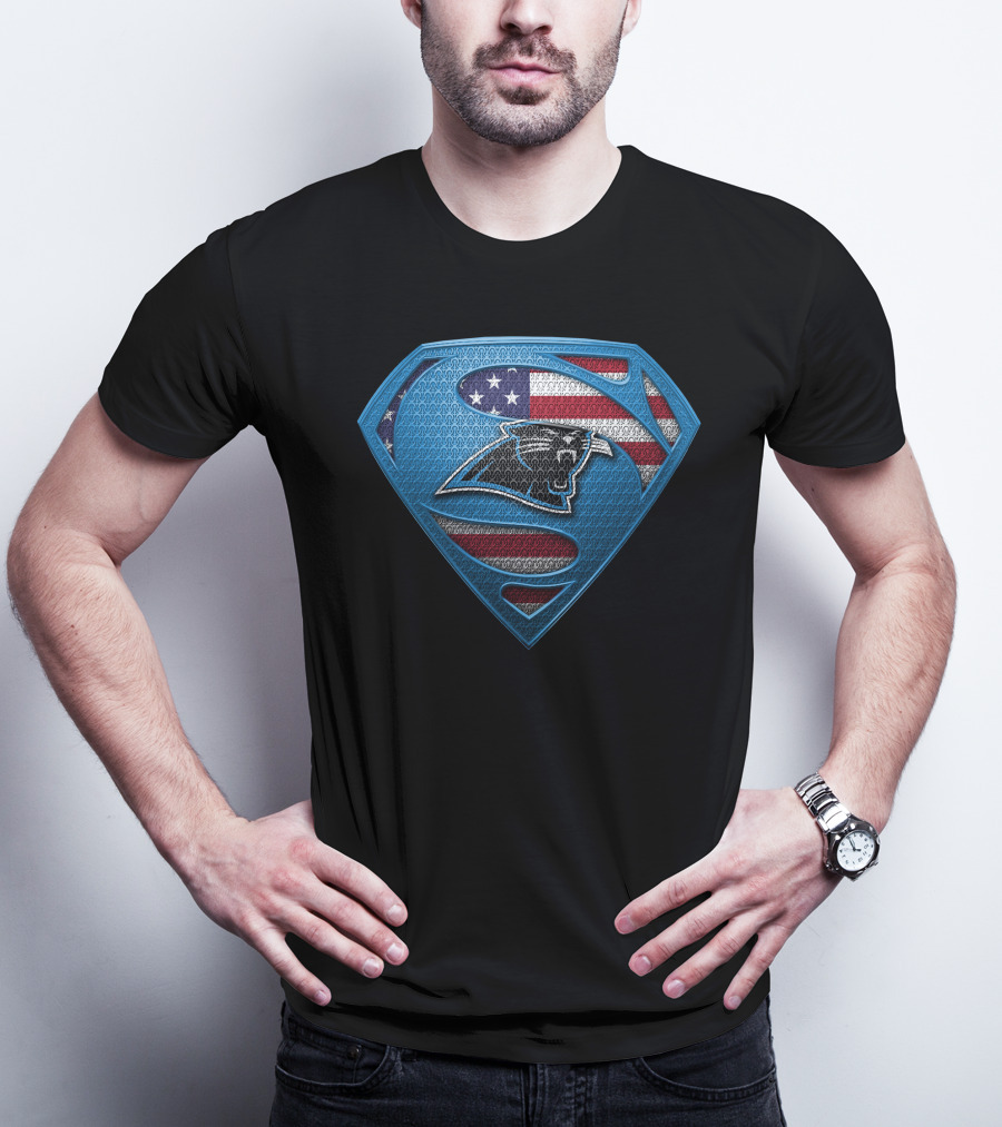 Carolina Panthers Super Shield American Flag T-Shirt