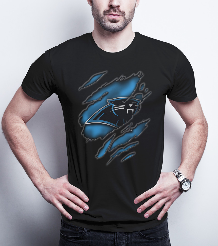 Carolina Panthers Claw Marks Torn T-Shirt