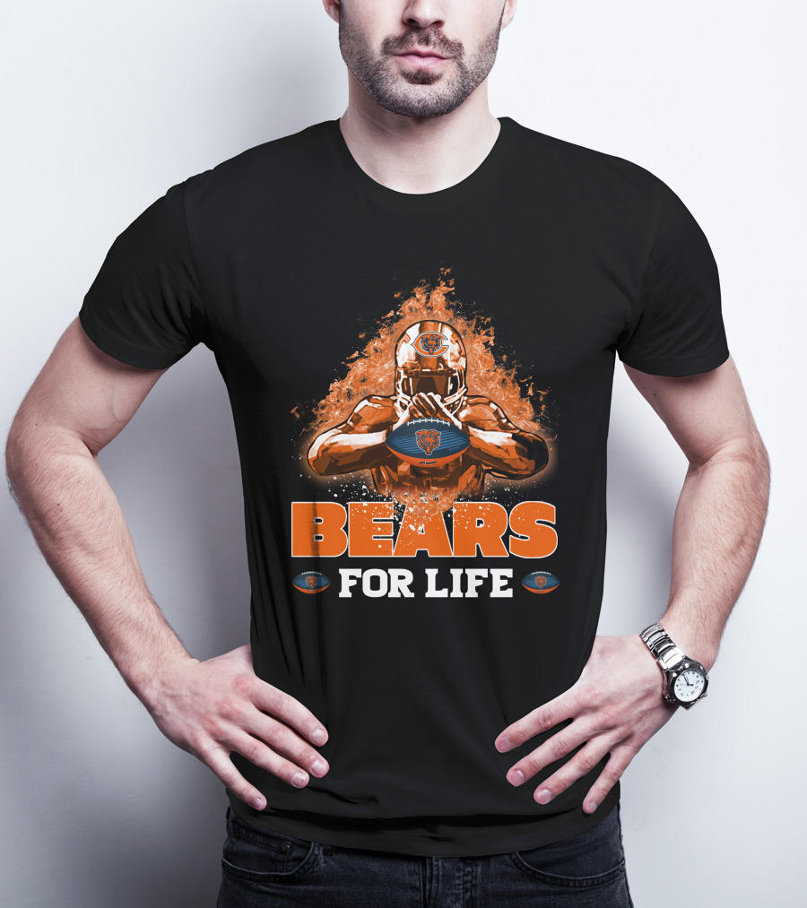 Bears For Life Chicago Football Fandom T-Shirt