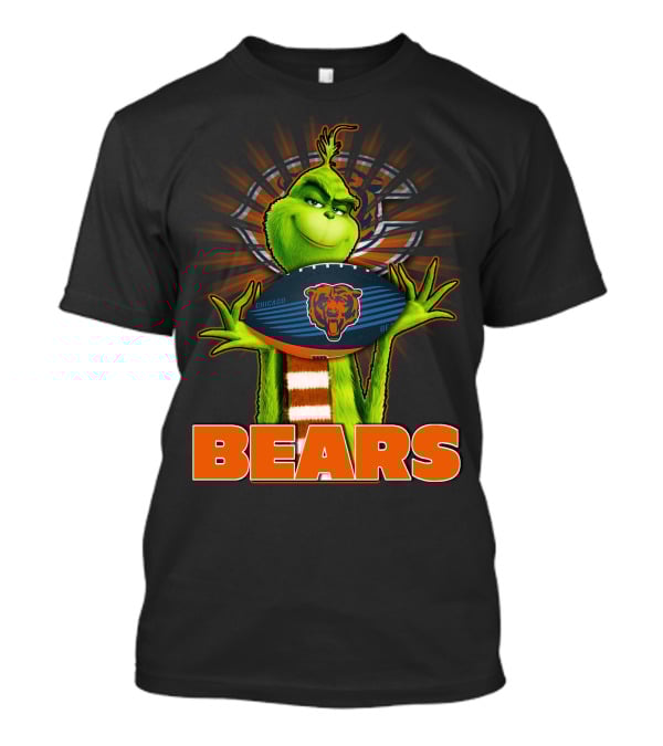 Grinch With Chicago Bears Football T-Shirt
