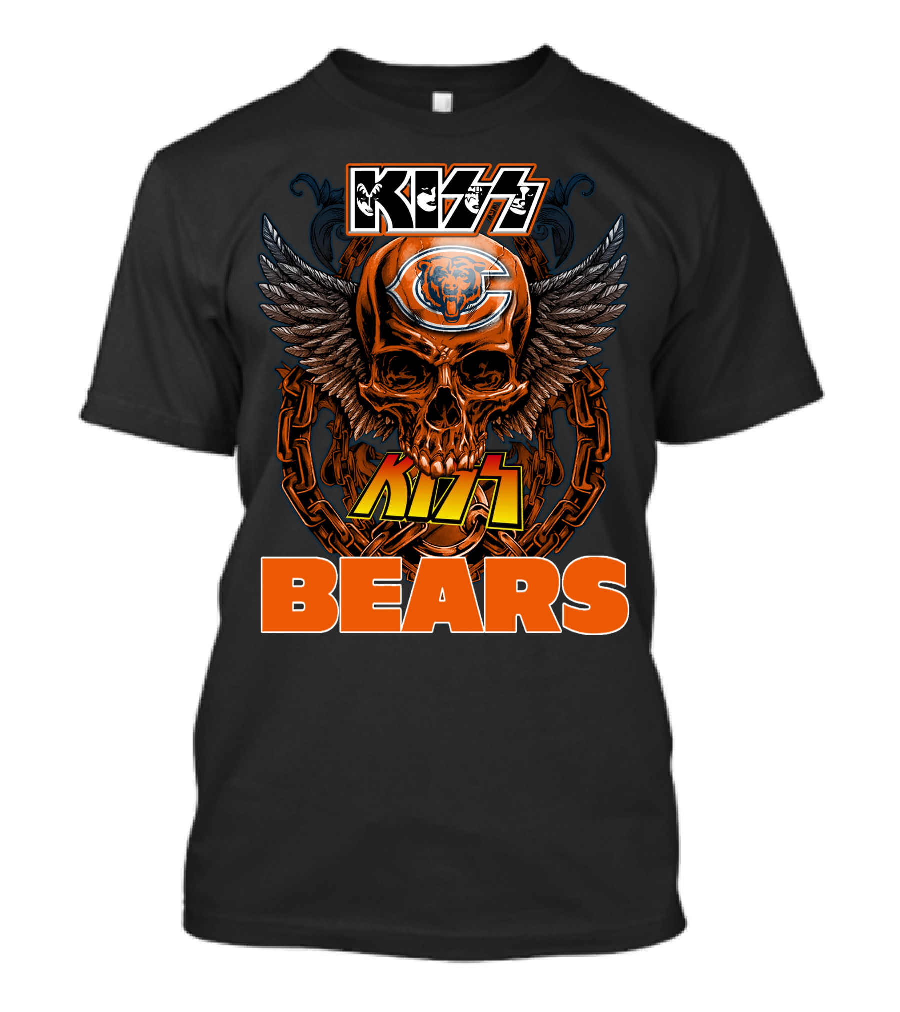 KISS CHICAGO BEARS Skull Wings T-Shirt