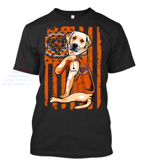 Labrador Retriever I Love Mom CHICAGO BEARS T-Shirt