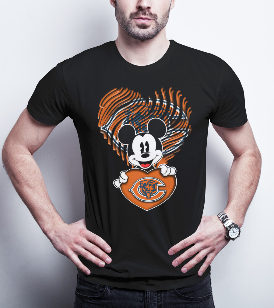 Mick And Heart Shaped Chicago Bears T-Shirt