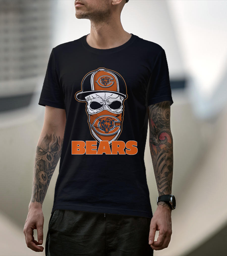 Chicago Bears Skull Hat Bears Fan T-Shirt