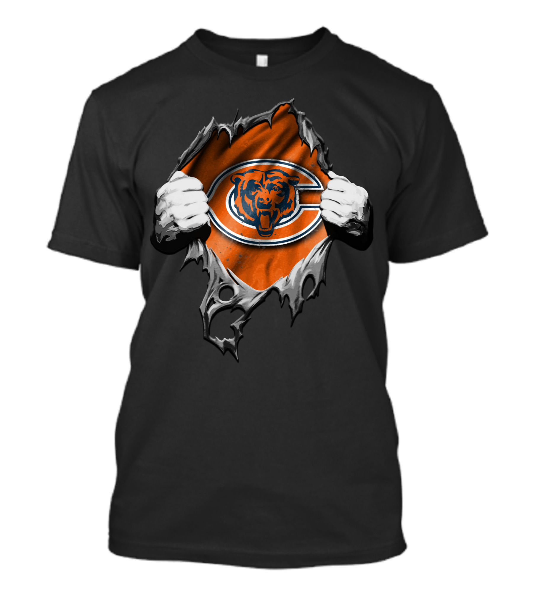 Chicago Bears Rip Through Logo Torn T-Shirt
