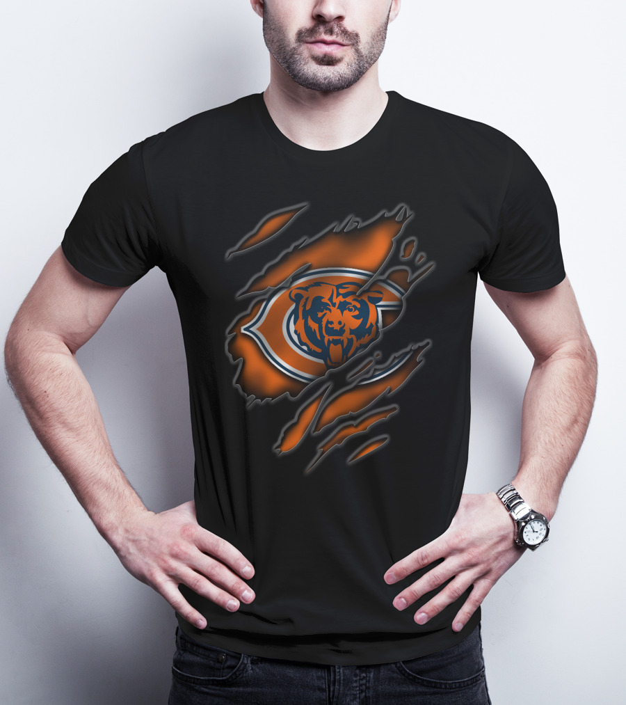 Chicago Bears Torn Claw Marks T-Shirt