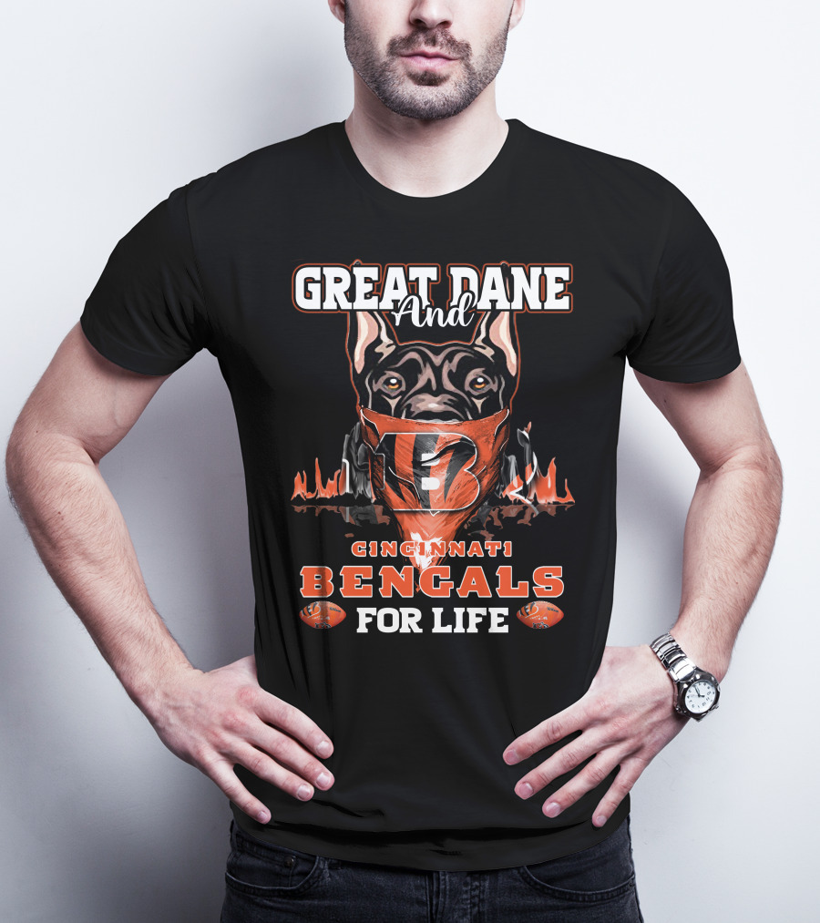 CINCINNATI BENGALS GREAT DANE AND FOR LIFE T-Shirt