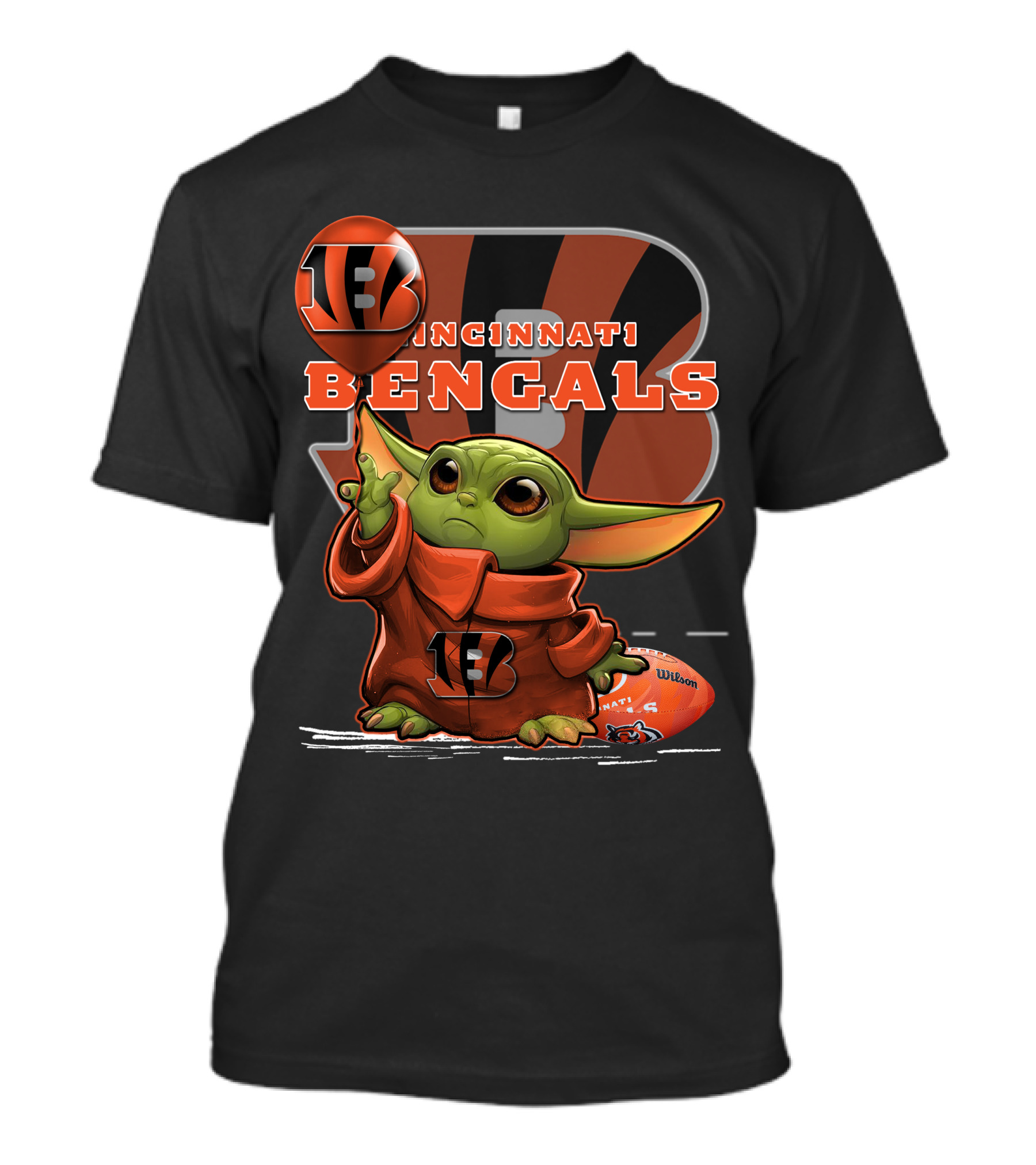 CINCINNATI BENGALS Yoda Wilson Football T-Shirt