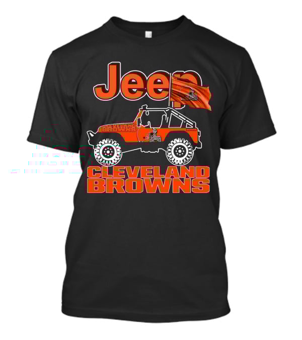 Jeep Cleveland Browns Off-Road Vehicle Cleveland Browns Flag Jeep T-Shirt