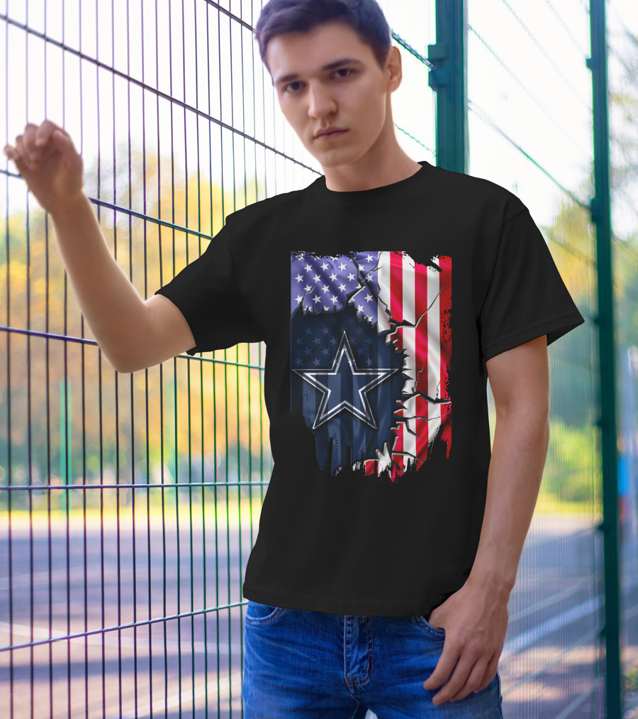 Flag V2 Dallas Cowboys American Flag Star T-Shirt