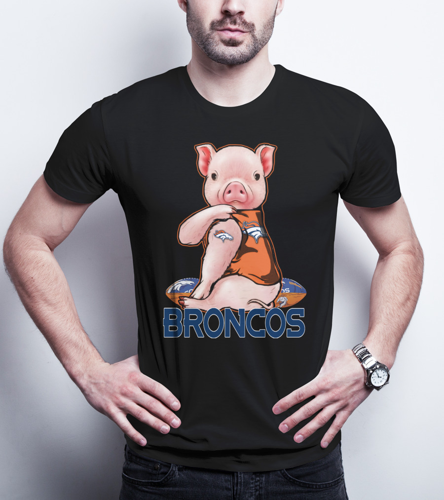 DENVER BRONCOS Pig Football T-Shirt