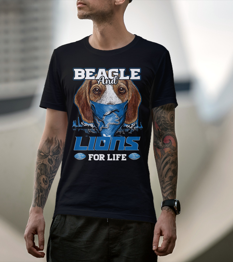 BEAGLE AND LIONS FOR LIFE DETROIT T-Shirt