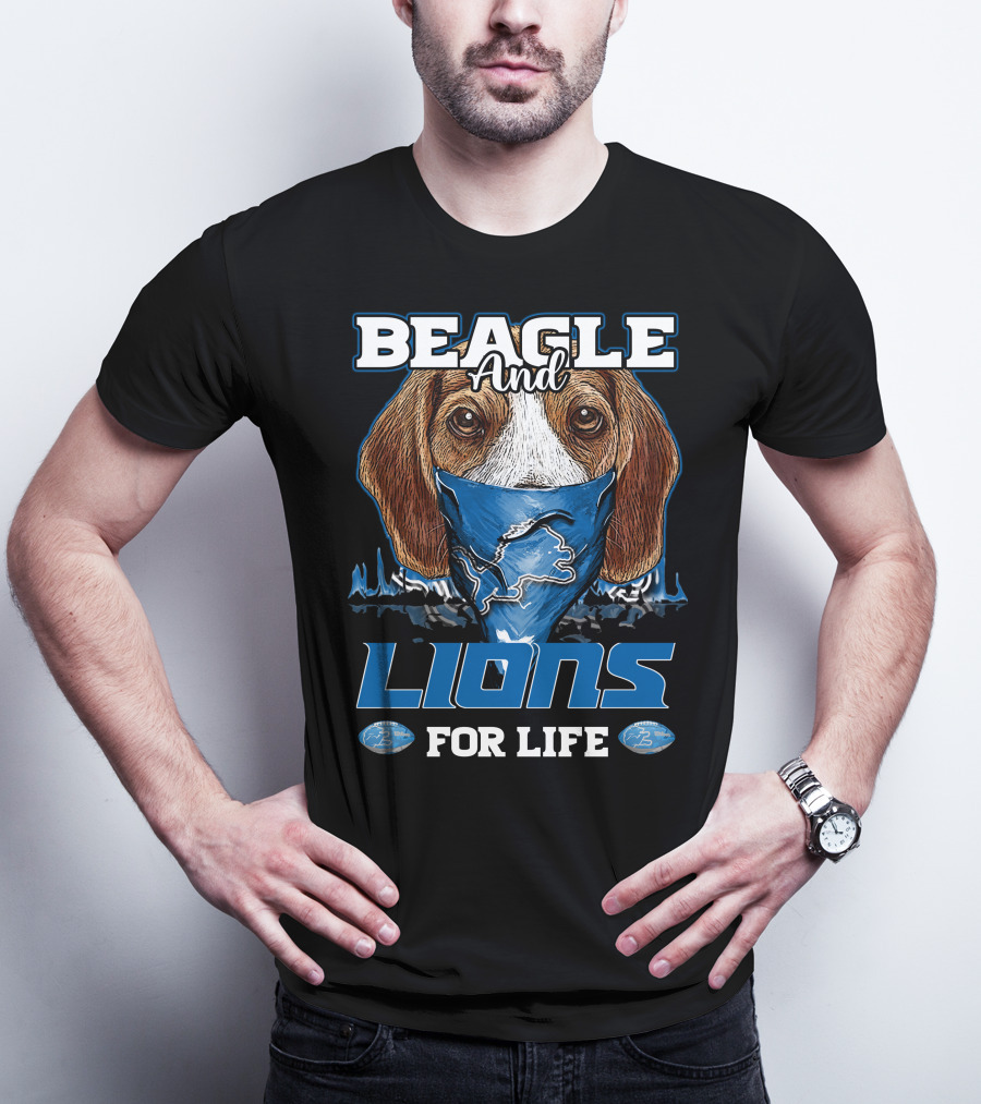 BEAGLE AND LIONS FOR LIFE DETROIT T-Shirt